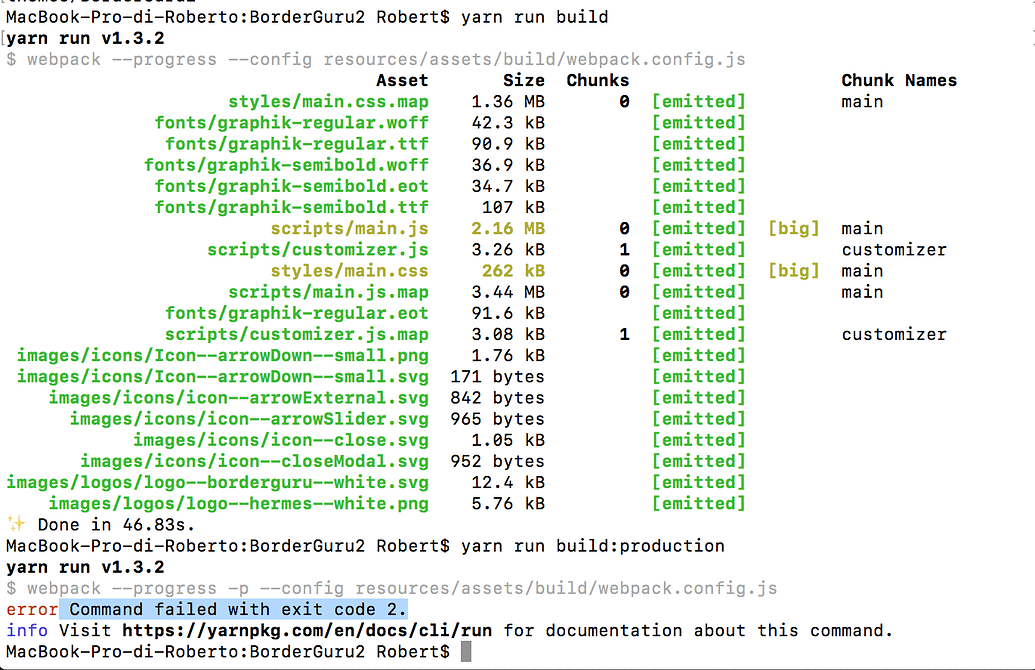 Error Yarn build:production - works with yarn build - sage - Roots ... Error Yarn build:production - works with yarn build - sage - Roots ...
