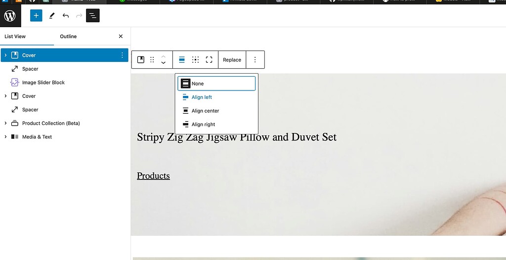 Wide Alignment not showing as option for Blocks - sage - Roots Discourse