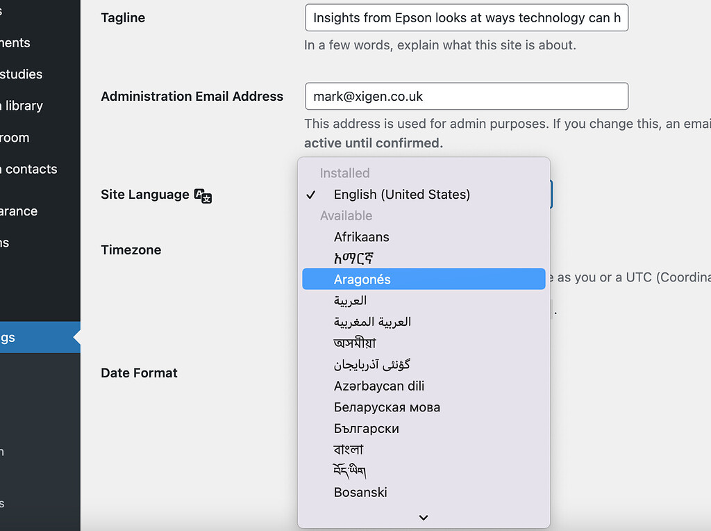 Missing language option from user profile - bedrock - Roots Discourse