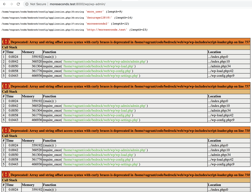 Homestead ( vagrant ) + bedrock - Database Installation Error - bedrock - Roots Discourse